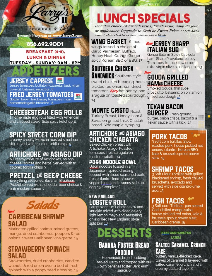 Lunch Specials - Larry's II Restaurant